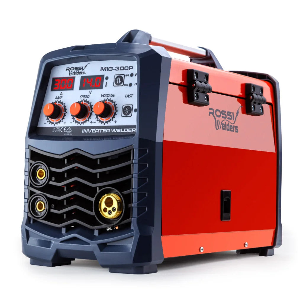 ROSSI 300 Amp MIG Stick Welder, Portable DC Gas Gasless Inverter Weldi ...