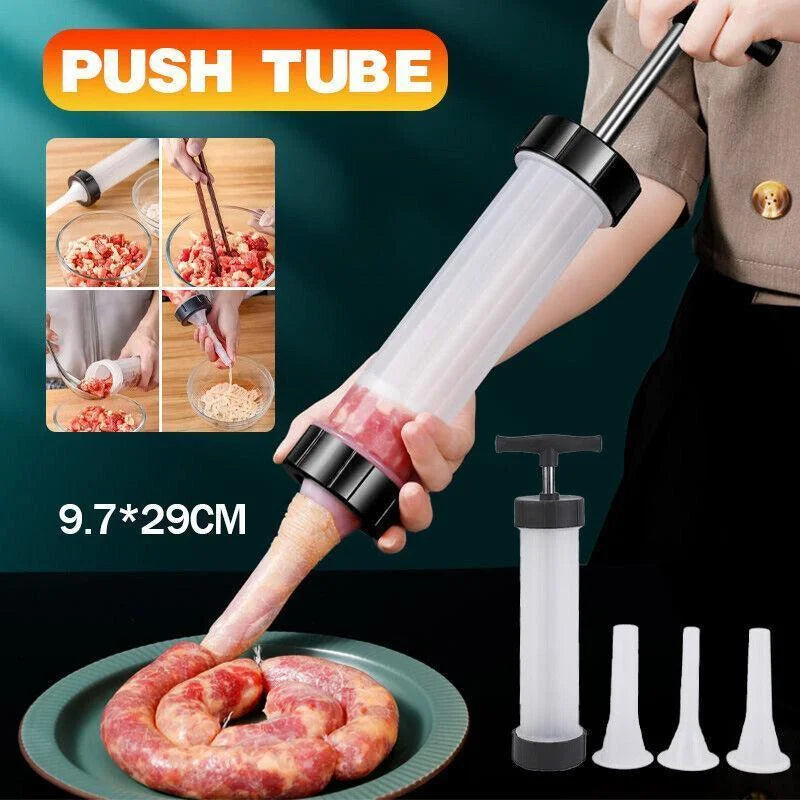 Sausage Machine Meat Filler Stuffer Salami Maker Funnel Hand Operated ...