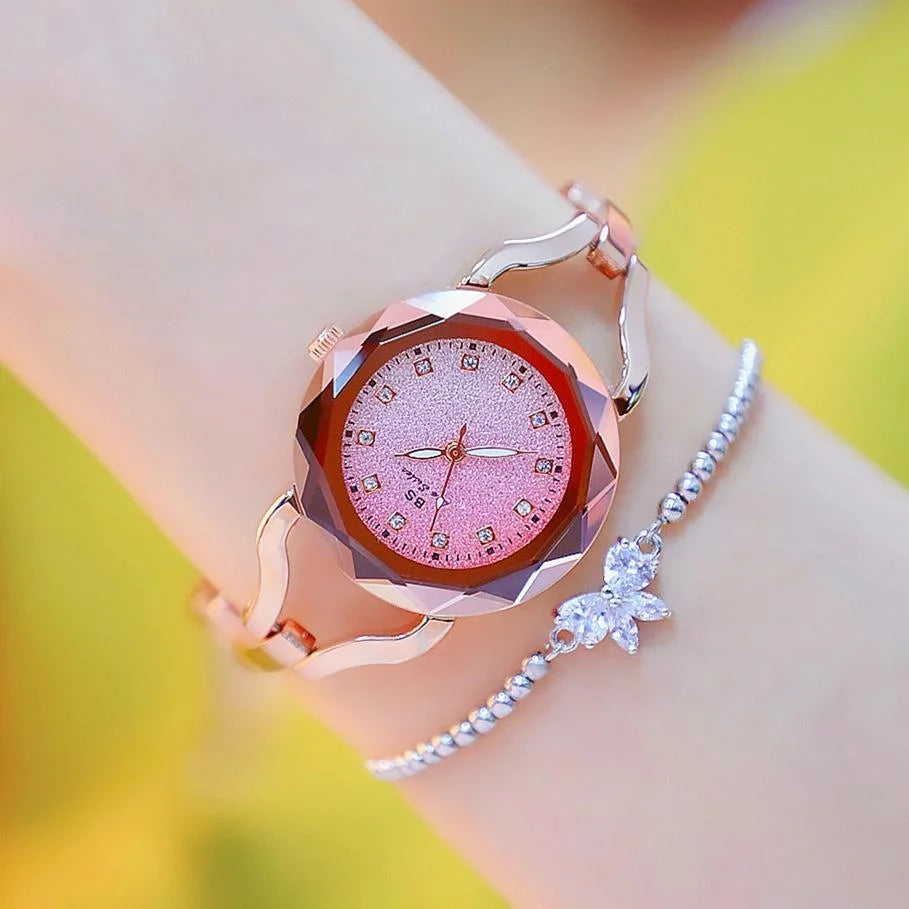 Sparkling Aurora Star Diamond Chain Watch for Women - Rose Gold – Home ...
