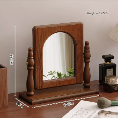 Square-shaped Wooden Tabletop Vanity Mirror, Elegant Design – Home My ...