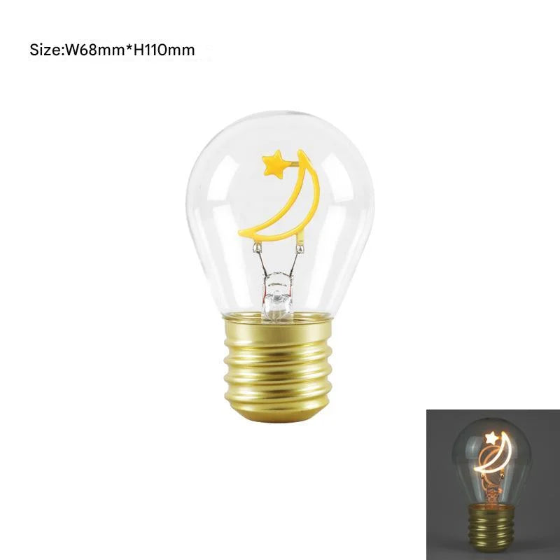 Star and Moon Shape Portable USB Rechargeable LED Bulb - Night Light ...