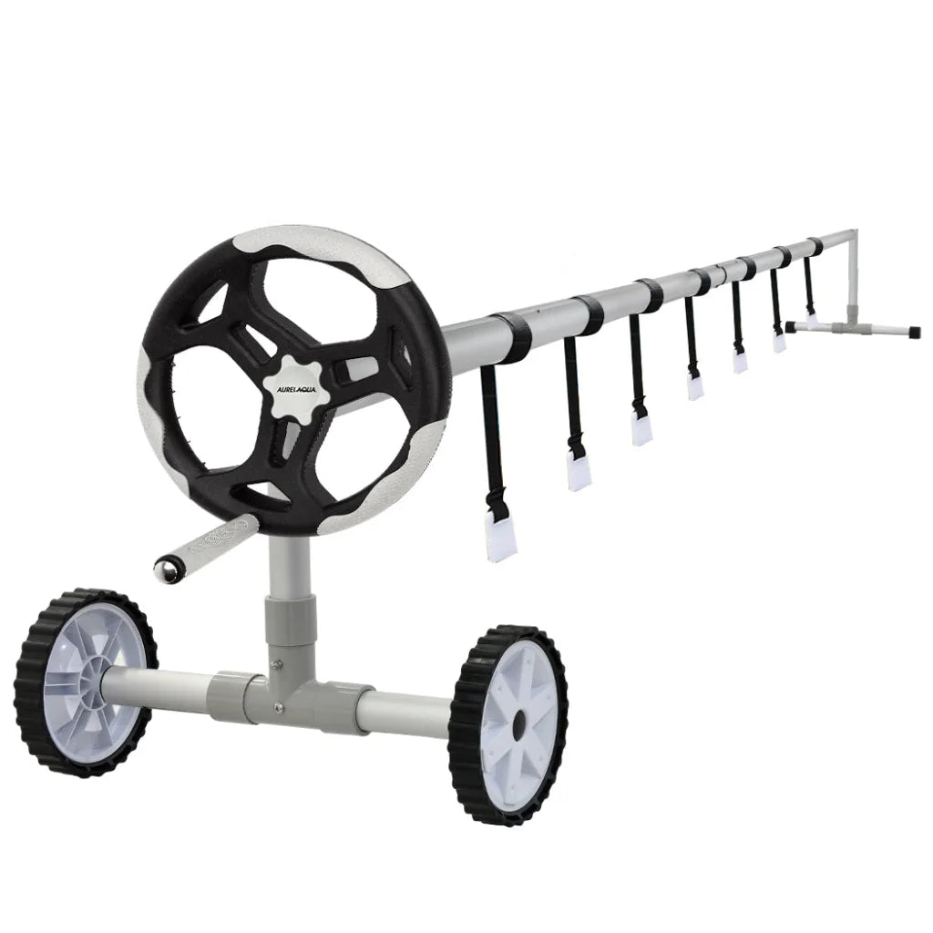 Swimming Pool Roller Cover Reel Adjustable Solar Wheels Thermal 5.7m A ...