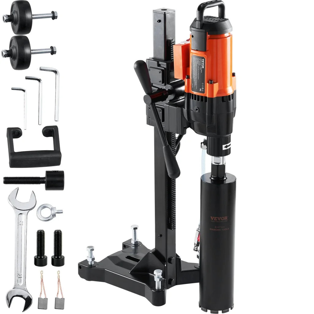 VEVOR Diamond Core Drilling Machine, 10in Wet Concrete Core Drill Rig ...