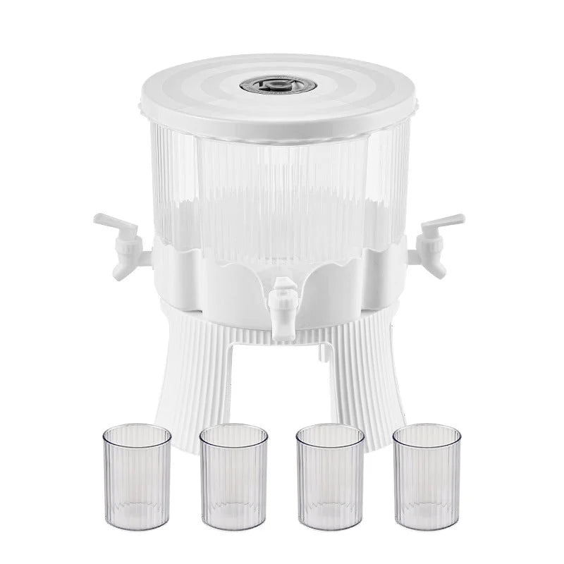 Water Bottle + 4 Cups Large Capacity Rotating Beverage Dispenser with ...