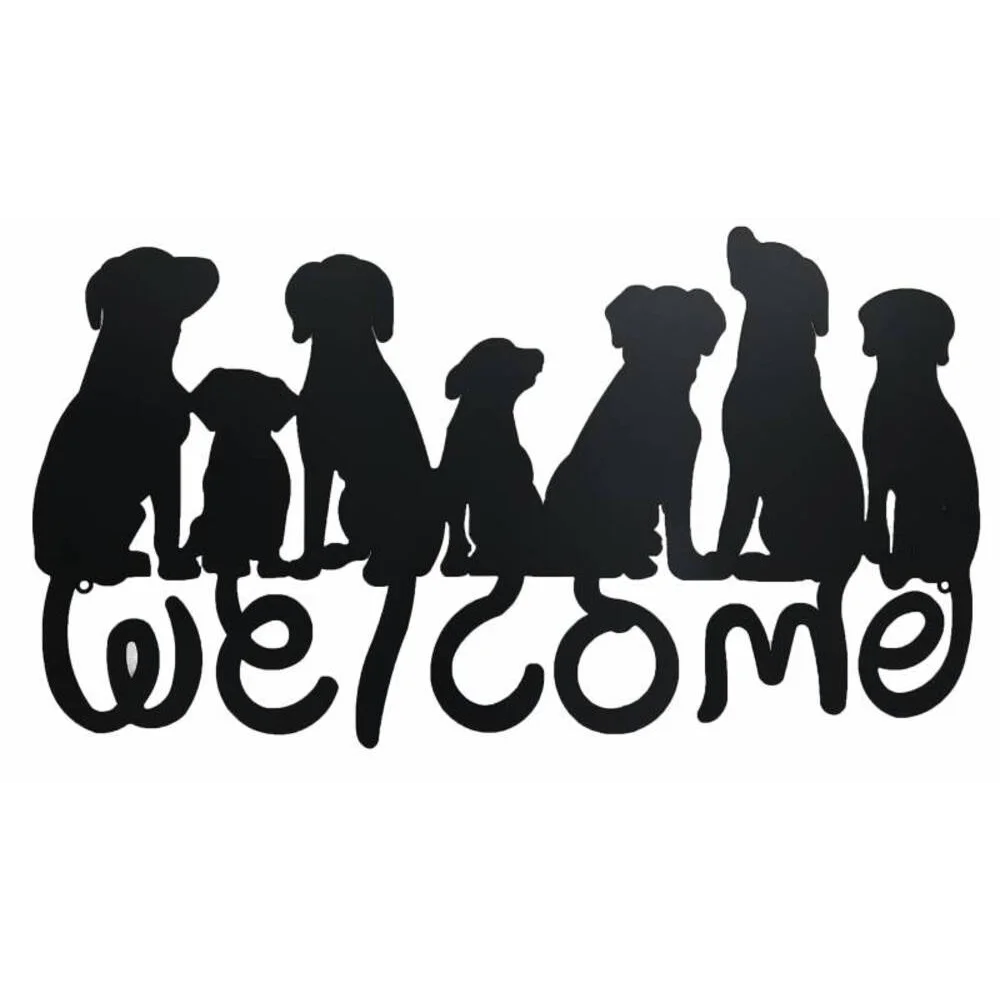 Welcome Dogs Metal Wall Art 71cm – Home My Garden