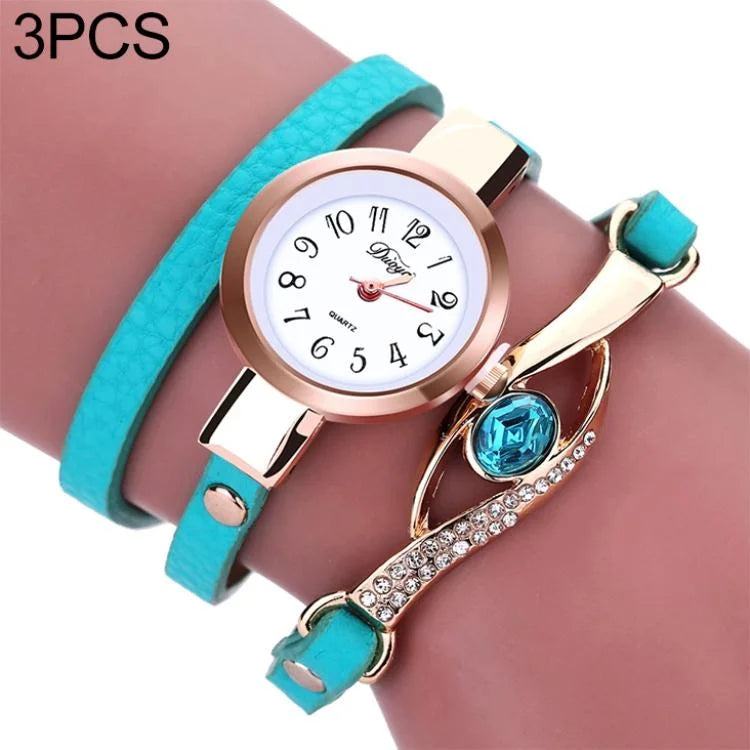Women Lake Blue Gemstone Bracelet Watch - Eye Shape – Home My Garden